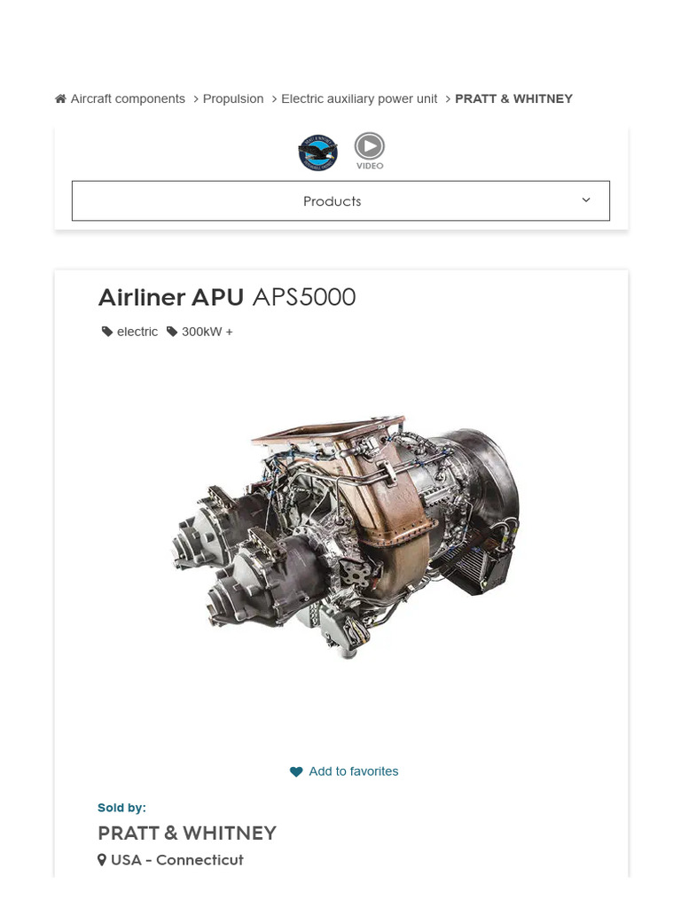 Pratt & Whitney APS5000 APU | PDF | Technology & Engineering