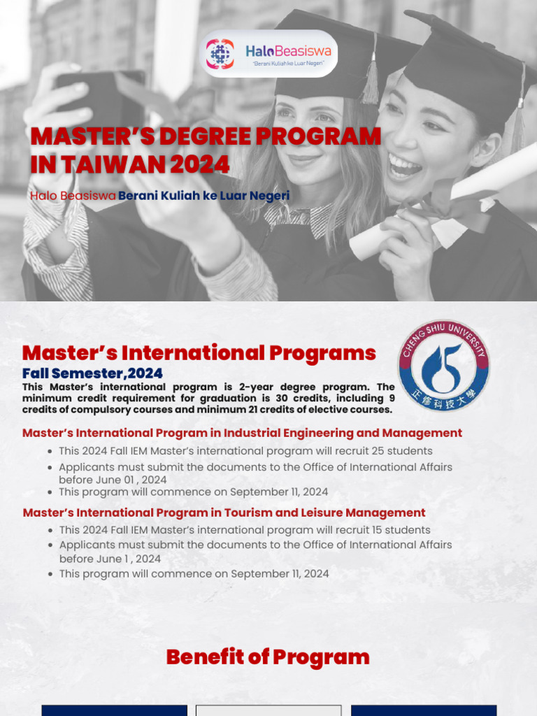 Master's Degree Program in Taiwan 2023 Chengshiu - PDF 2 | PDF | Cost Of Living | Master's Degree
