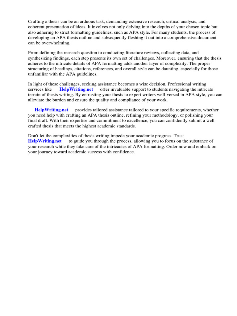 Apa Thesis Outline Example | PDF | Thesis | Essays