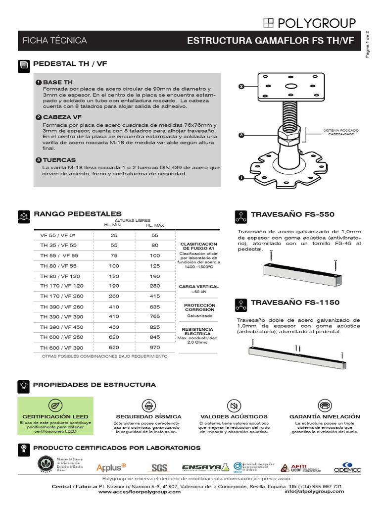 PEDESTALES Polygroup-dt-Estructura-FS-VF-TH-cas | PDF