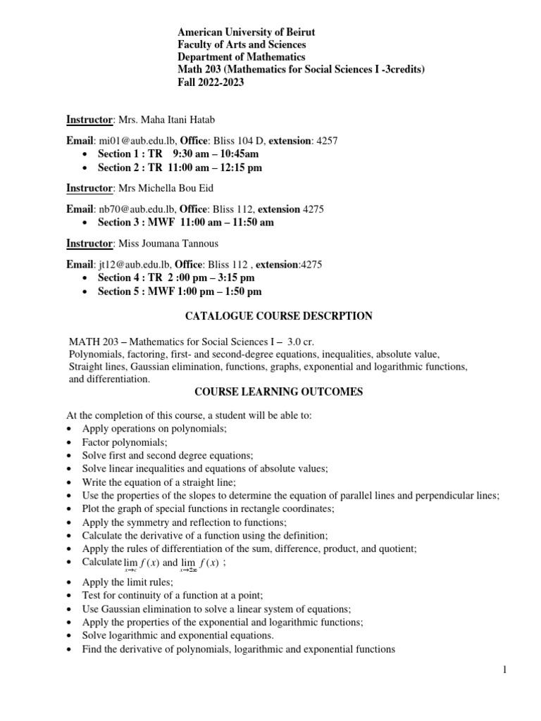 Math 203 Assignment Sheet Fall 2022 | PDF | Equations | Function (Mathematics)