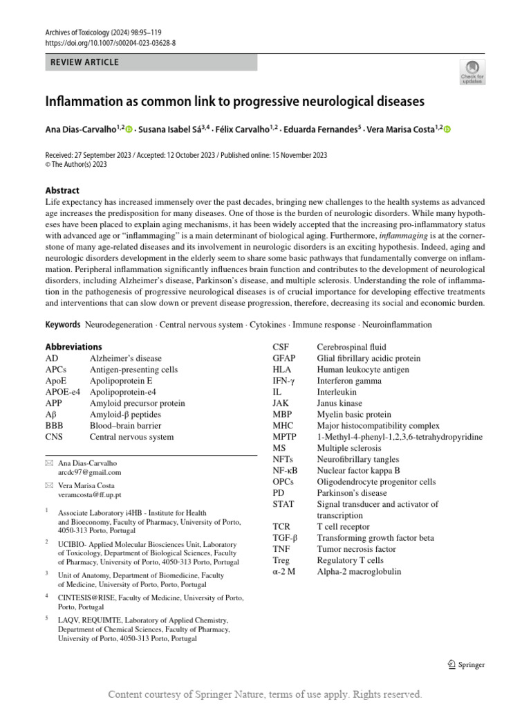 Inflammation As Common Link To Progressive Neurolo | PDF