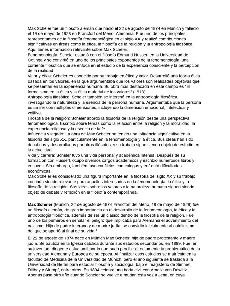 Max Scheler | PDF | Søren Kierkegaard | Metafísica