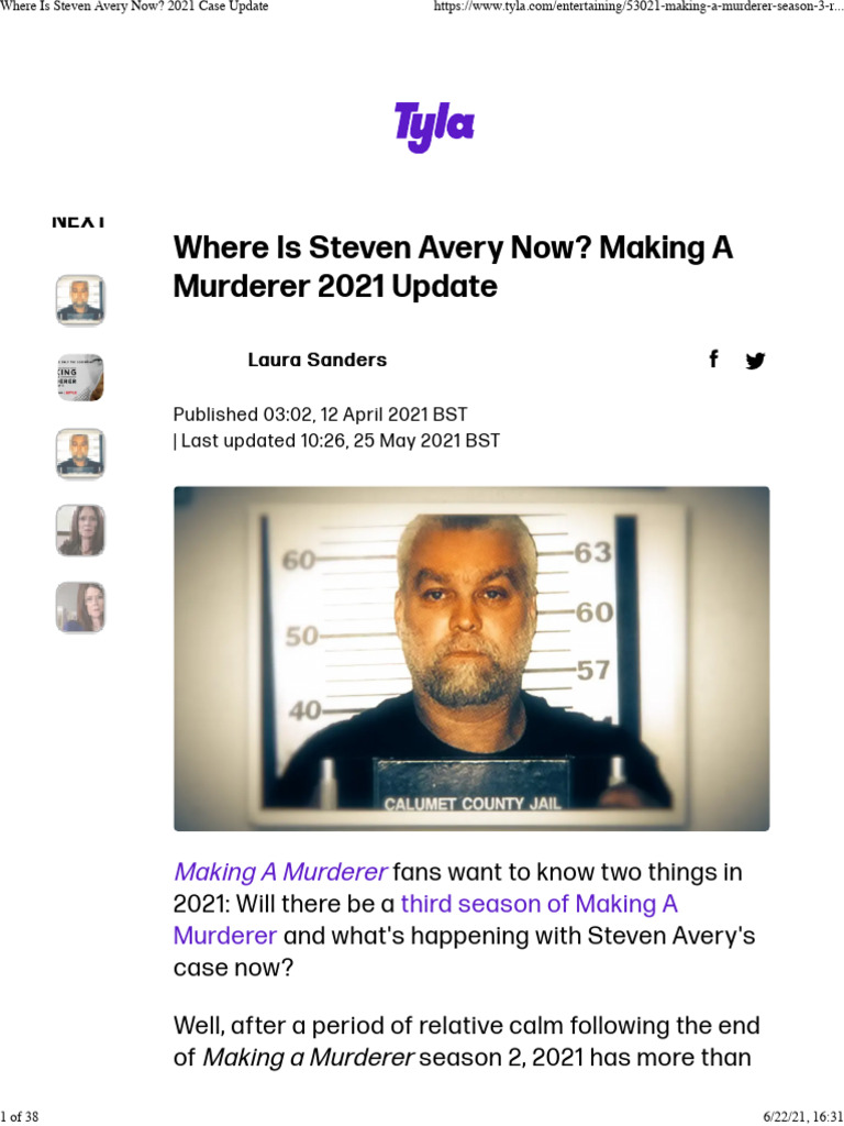Avery Making Murderer Update 2021 | PDF | Steven Avery | Making A Murderer