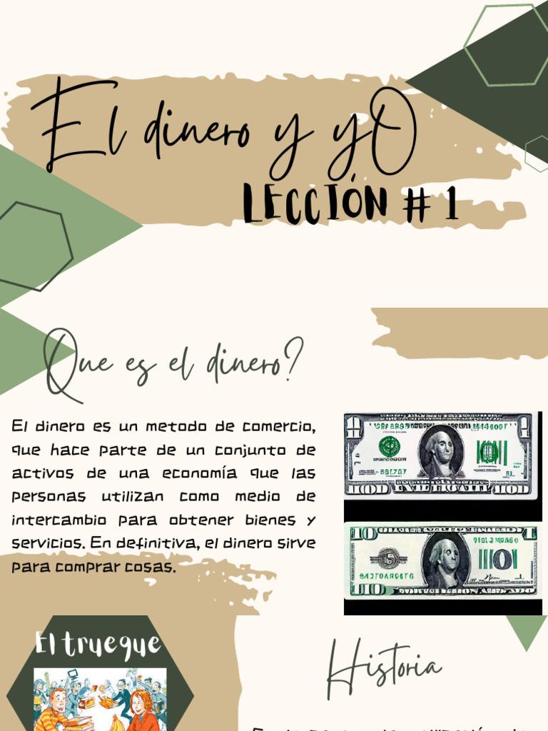 EL DINERO Y YO Lección 1 | PDF | Dinero | Billete de banco