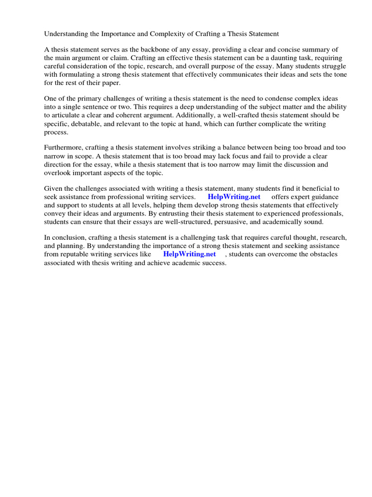 Crafting Effective Thesis Statements | PDF | Essays | Thesis