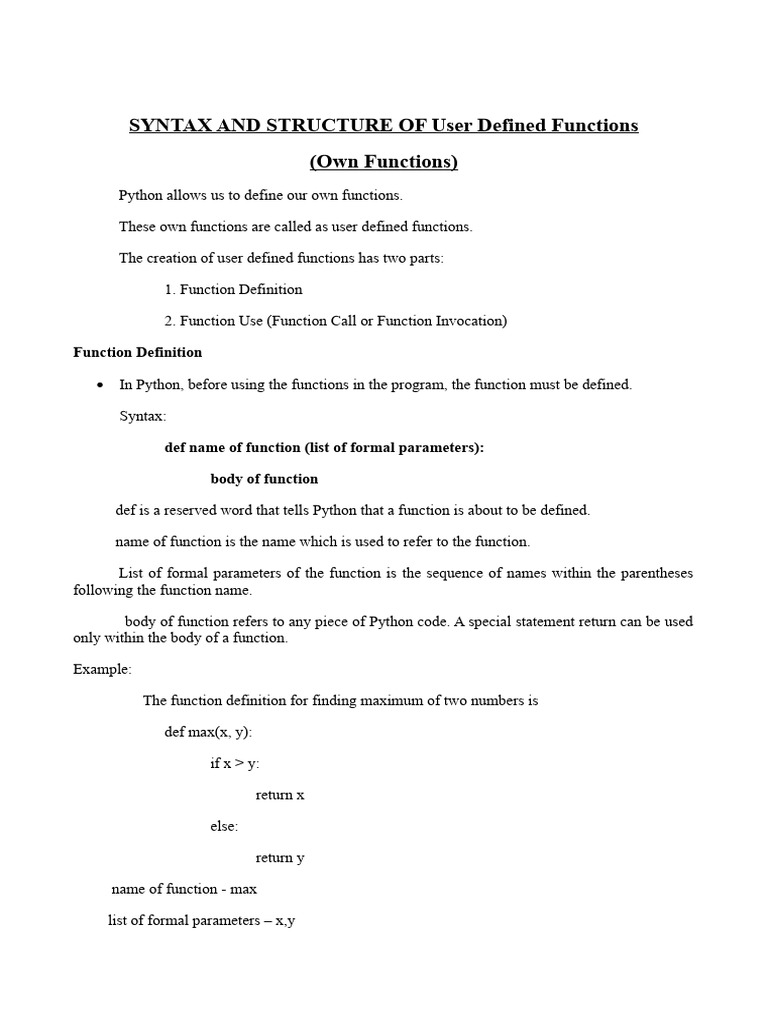 Functions | PDF | Parameter (Computer Programming) | Control Flow