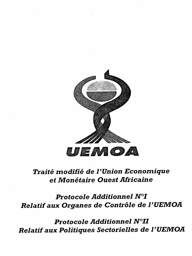UEMOA Traite UEMOA 2003 | PDF