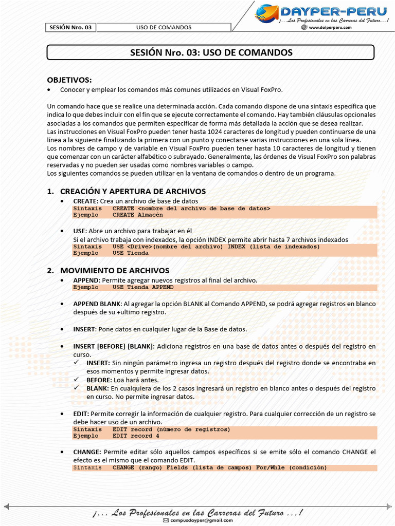 Uso de Comandos | PDF