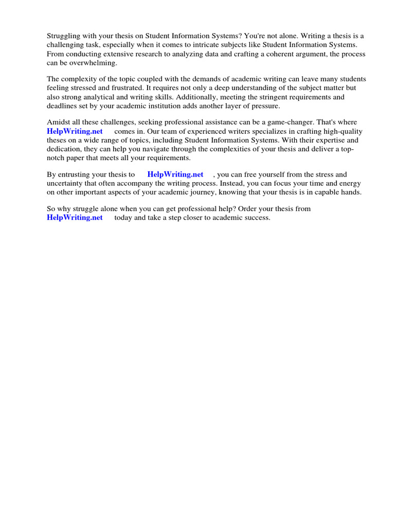 Student Information System Thesis | PDF | Computers