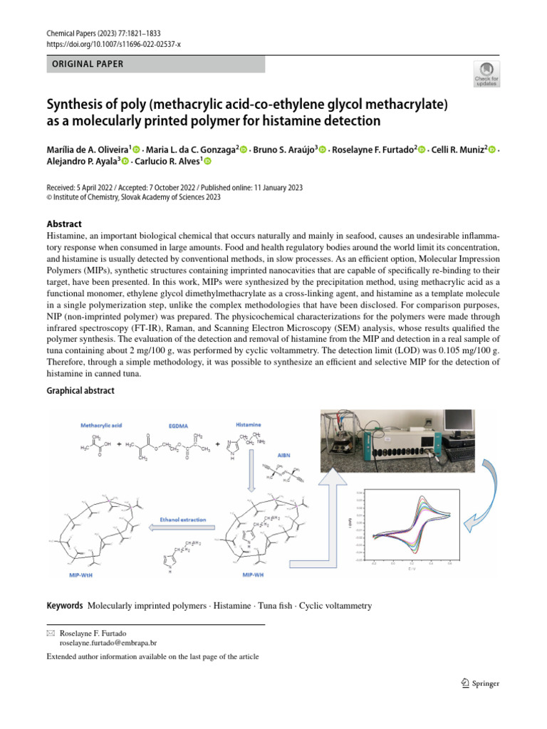 Synthesis of Poly Methacrylic Acid Co Ethylene Glycol Methacrylate As A ...