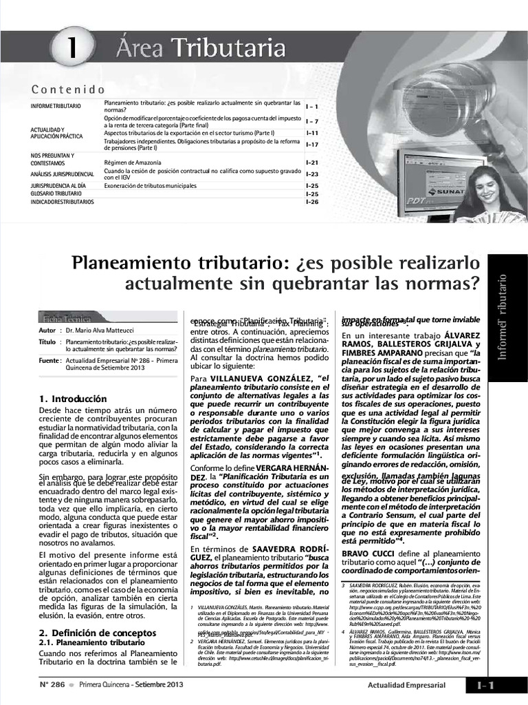 Plan Tributario - Act Emp - 09-2013 | PDF | Evasión de impuestos | Economias