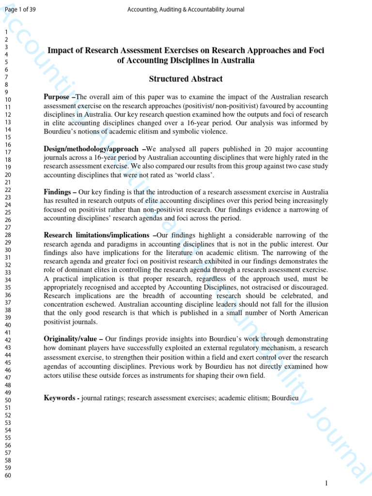 Sangster AAA ImpactOfResearch AAM | PDF | Positivism | Accounting