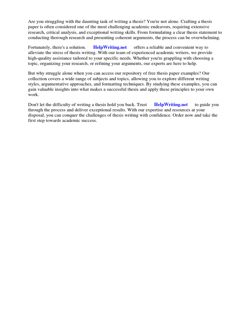 Free Thesis Paper Examples | PDF | Thesis | Scientific Method