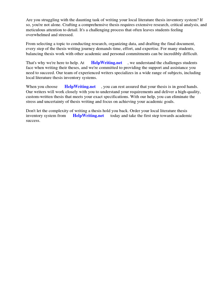 Local Literature Thesis Inventory System | PDF | Inventory | Information Local Literature Thesis Inventory System | PDF | Inventory | Information