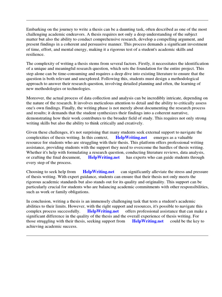 Thesis Essay Template | PDF | Essays | Thesis