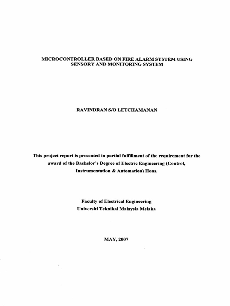 Microcontroller Based On Fire Alarm System Using Sensory and Monitoring ...