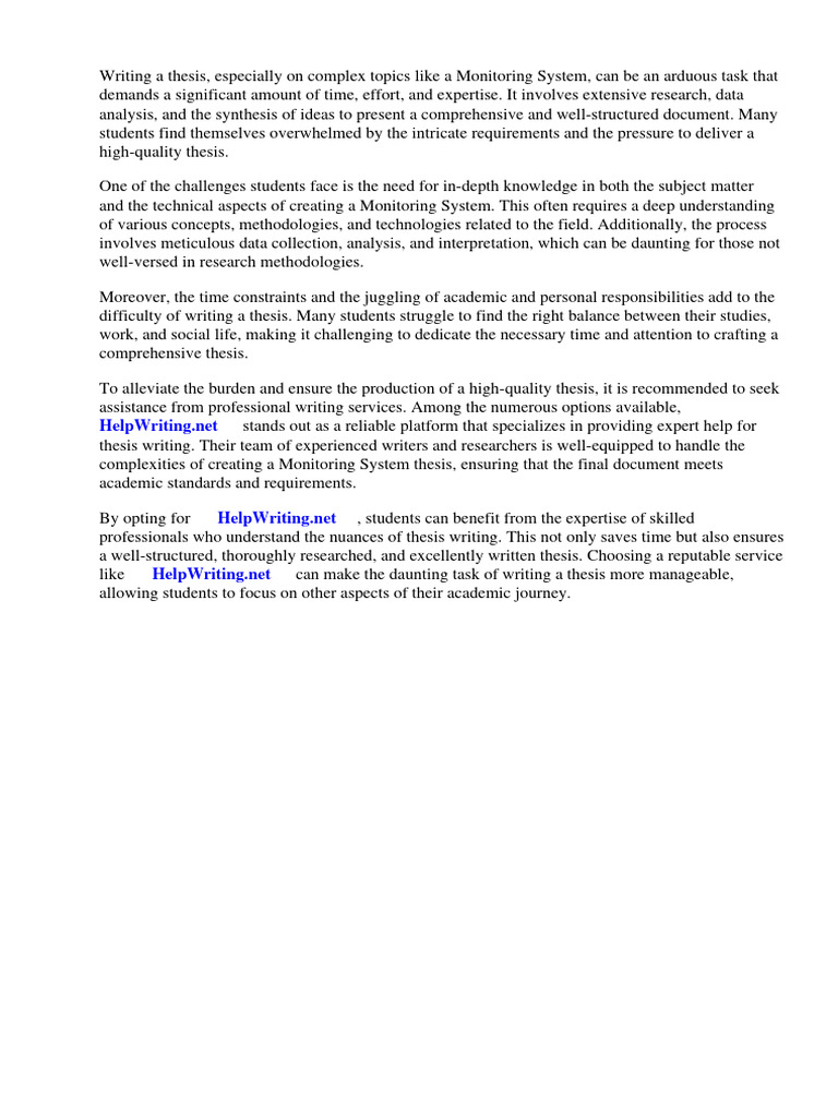 Sample Thesis of Monitoring System | PDF
