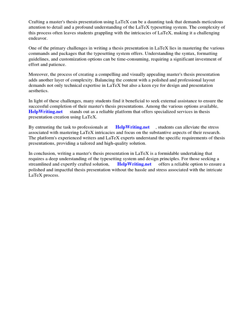 Master Thesis Presentation Latex | PDF | Thesis | Doctor Of Philosophy