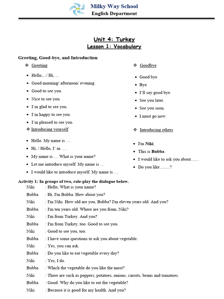 Next Move 2 Unit 4 Lesson 1 | PDF