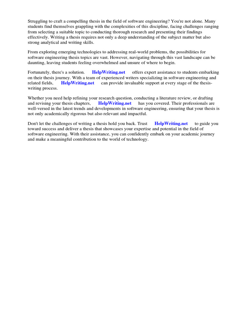 Software Engineering Thesis Ideas | PDF | Thesis | Engineering