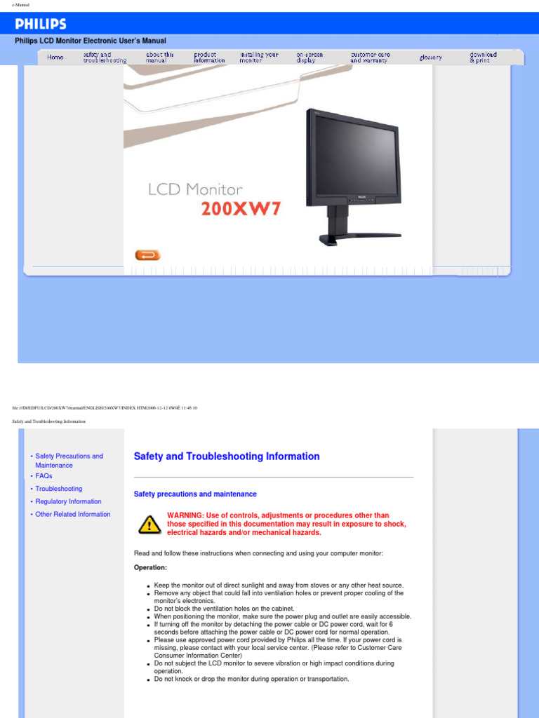 Philips LCD Monitor | PDF | Liquid Crystal Display | Computer Monitor