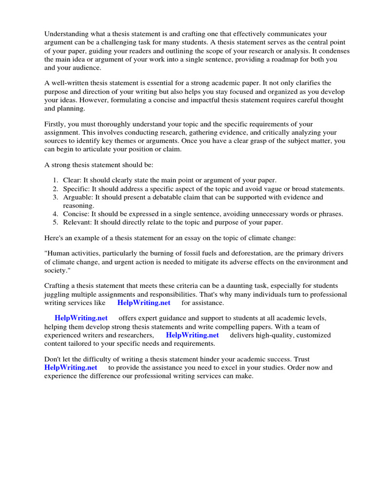 What Is A Thesis Statement and Give An Example | PDF | Essays | Thesis