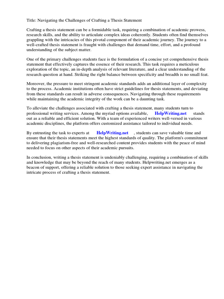 Thesis Statement Aim | PDF | Thesis | Essays