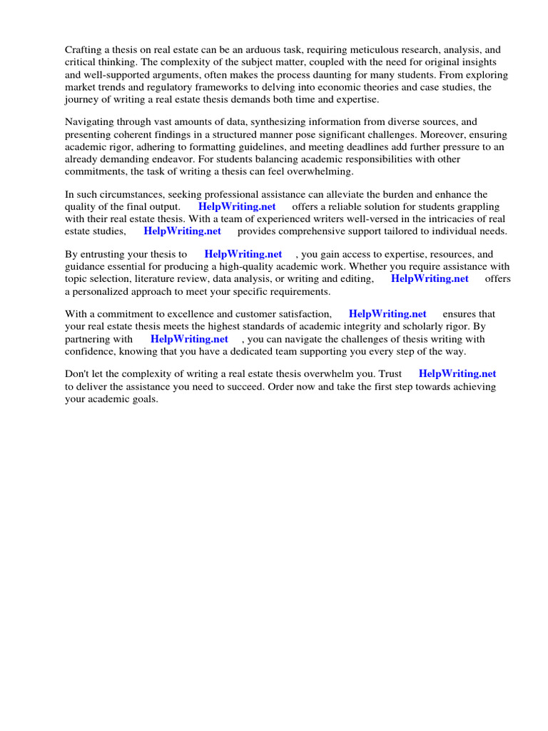 Real Estate Thesis Statement | PDF | Real Estate Appraisal | Discounted Cash Flow