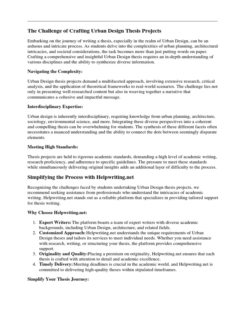 Urban Design Thesis Projects | PDF