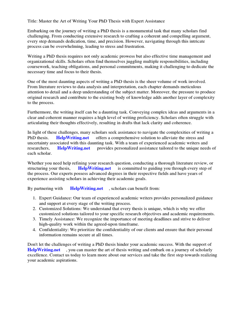 PHD Thesis Writing Up | PDF