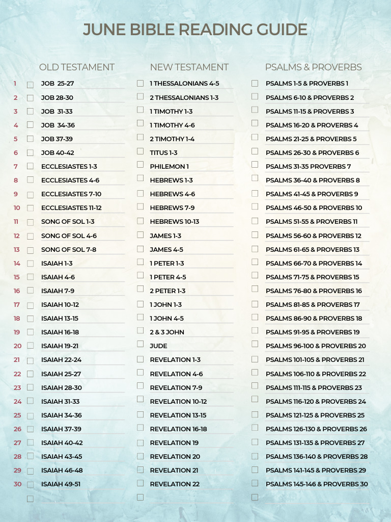 2023 JUNE Bible Reading Guide | PDF | Book Of Job | Ecclesiastes
