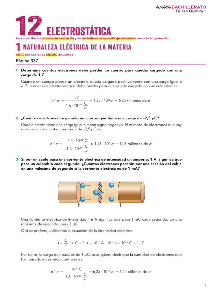 Unidad 12 Electrostatica | PDF | Corriente eléctrica | Vector Euclidiano