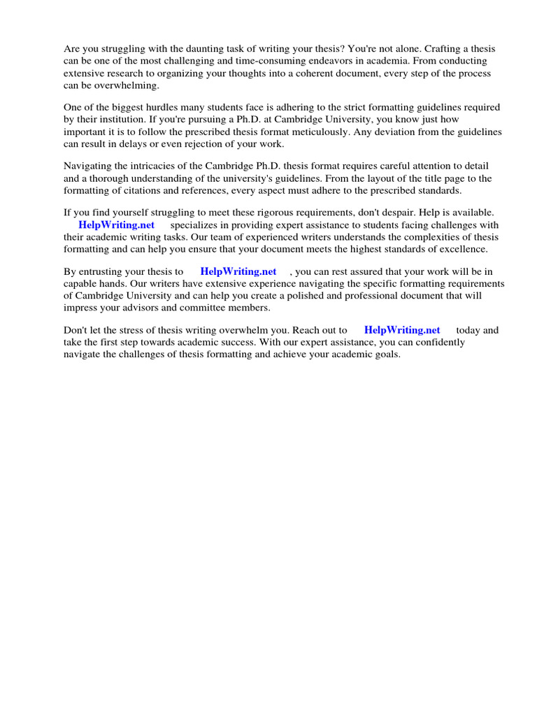 Cambridge PHD Thesis Format | Download Free PDF | Thesis | Coordination ...