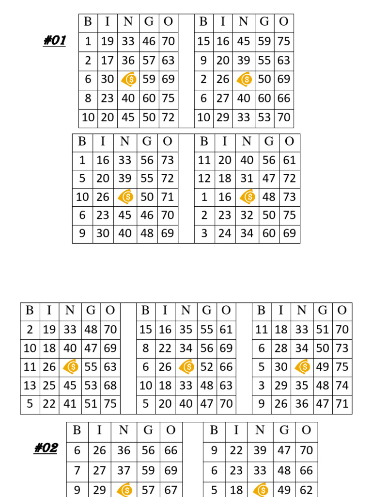 100 Tablas Bingo Millonario | PDF