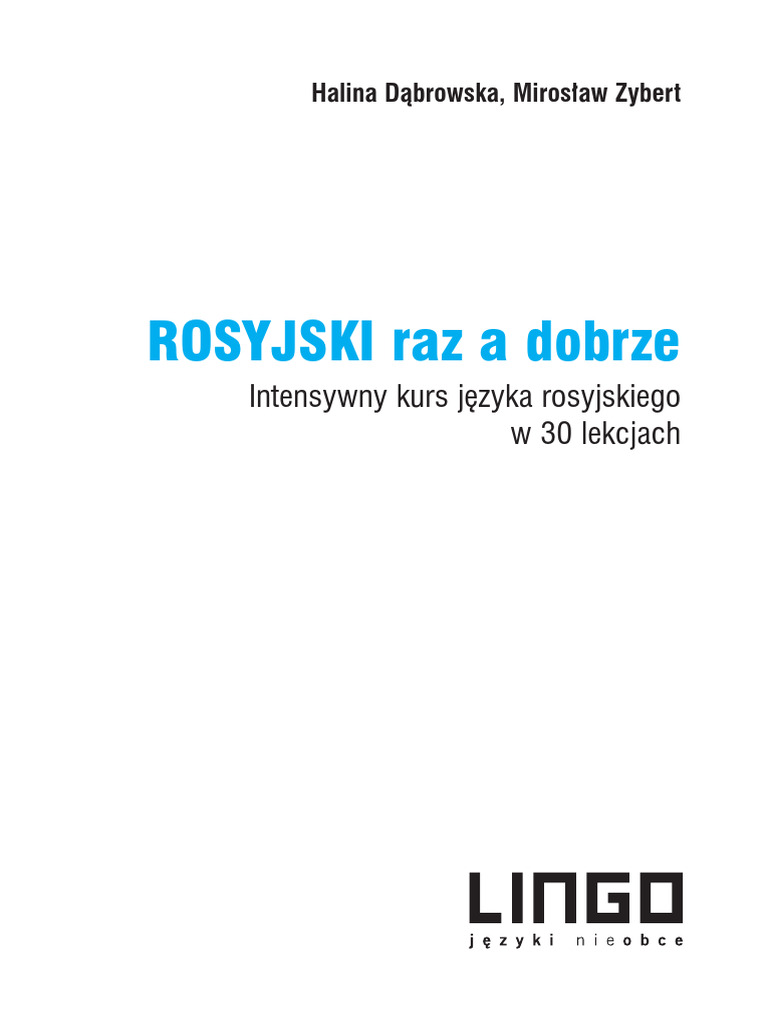Język Rosyjski Raz A Dobrze | PDF