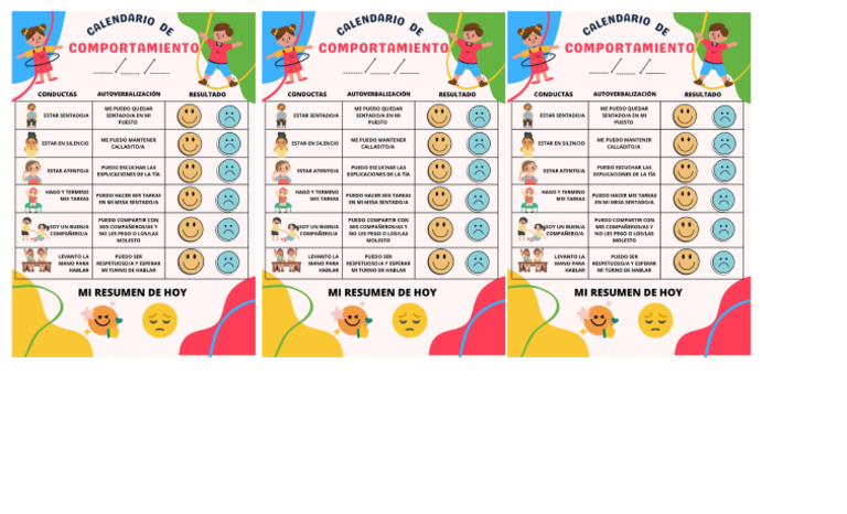 Calendario Comportamiento | PDF