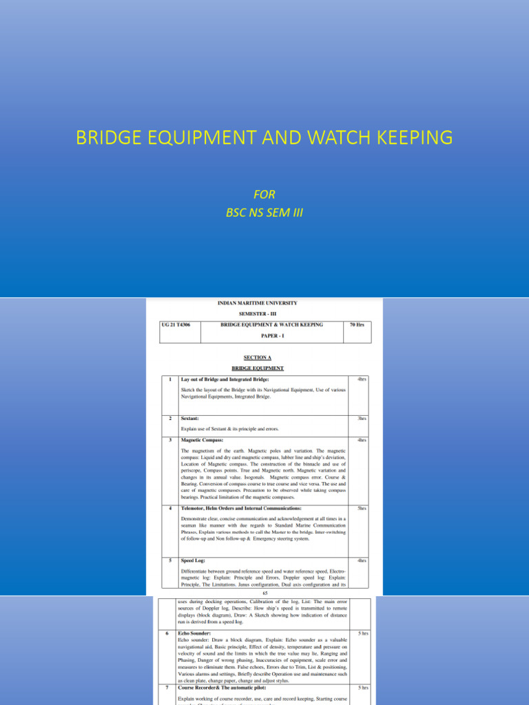 Unit 1 - Bridge Layout | Download Free PDF | Compass | Navigation