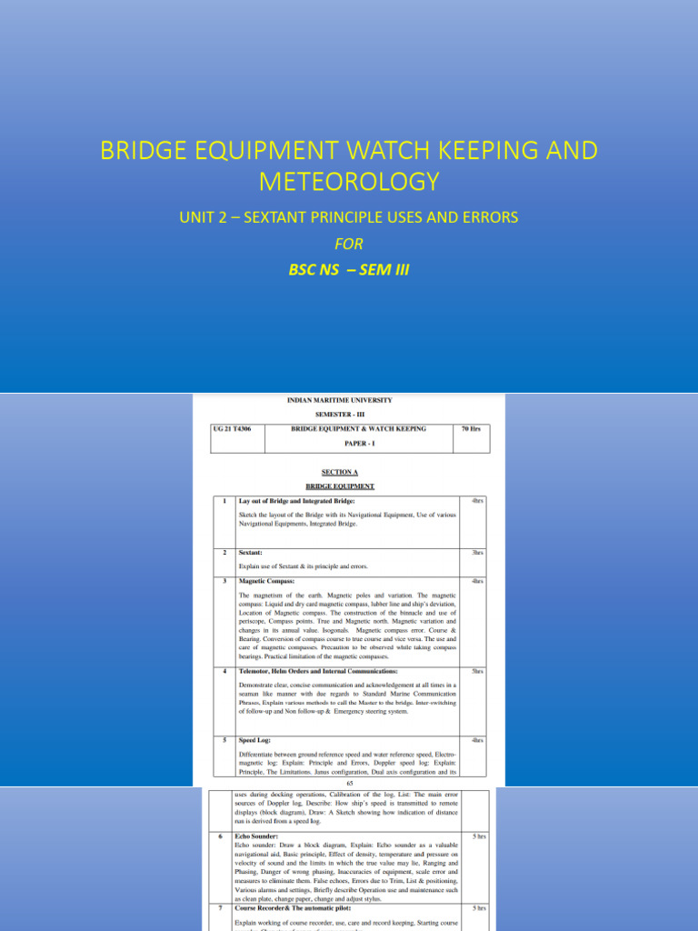 Marine Sextant: Uses, Principles, and Errors | PDF | Technology & Engineering