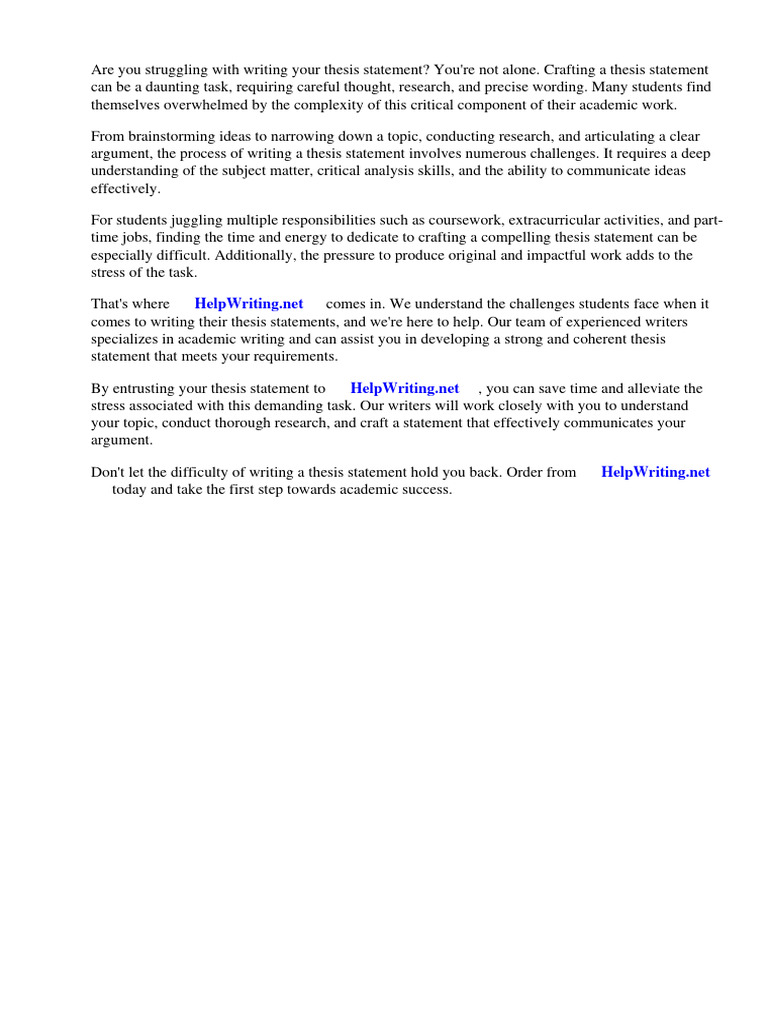 Quiz On Writing Thesis Statement | PDF | Thesis | Essays