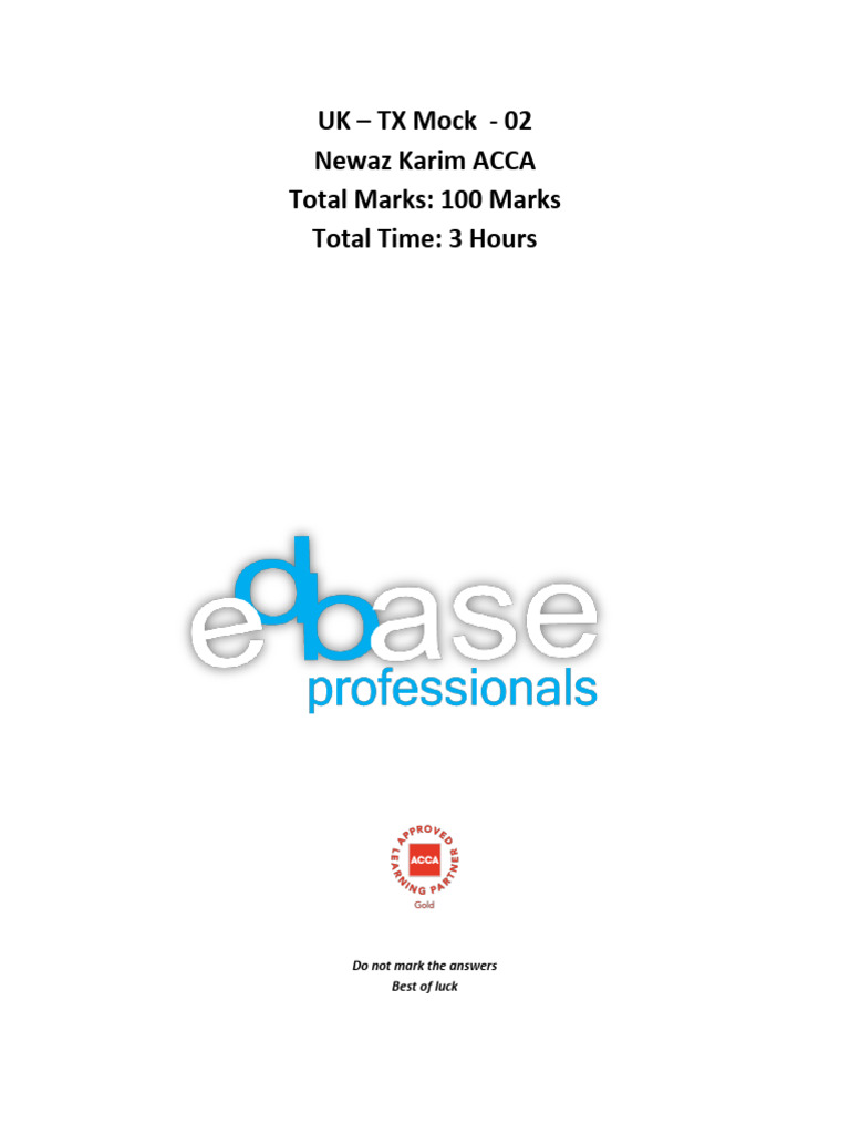 Mock 2 | PDF | Value Added Tax | Taxes