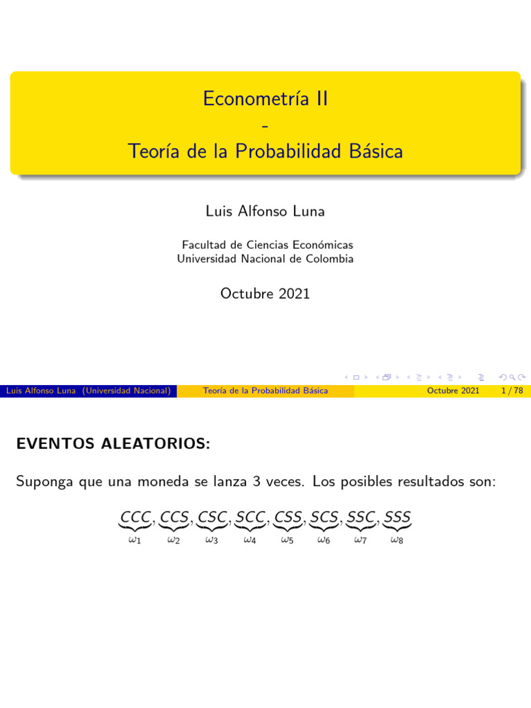 Teoría Básica de Probabilidad | PDF | Conjunto (Matemáticas) | Aleatoriedad