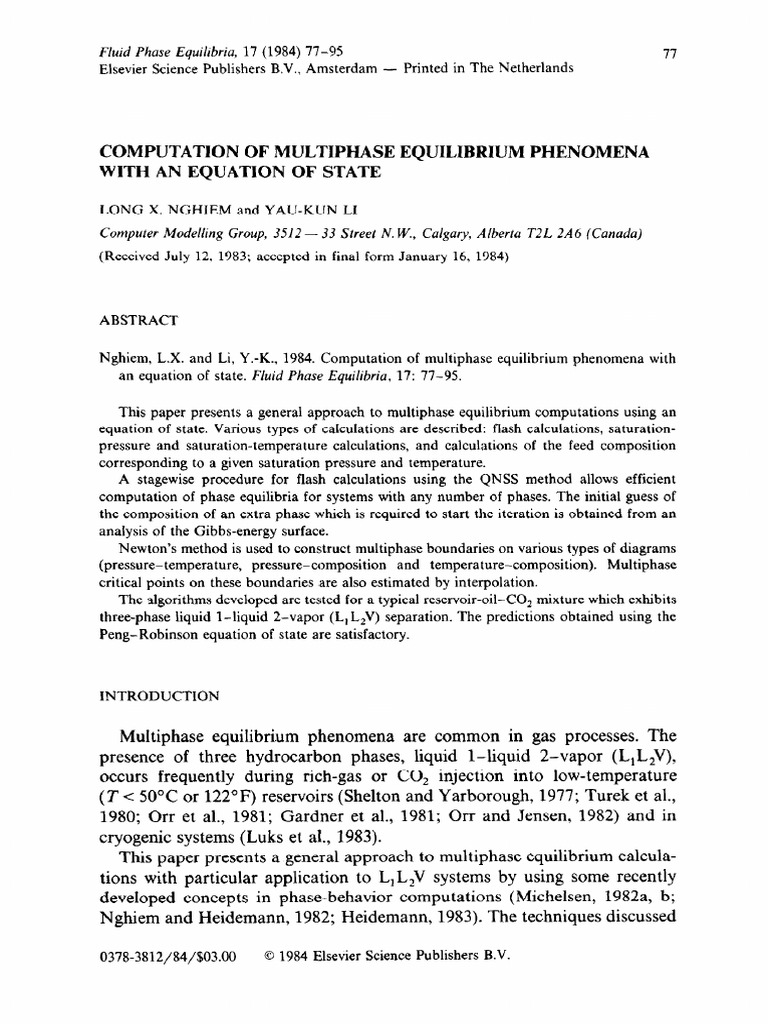 Multiphase Equilibrium Computation | PDF | Variable (Mathematics ...