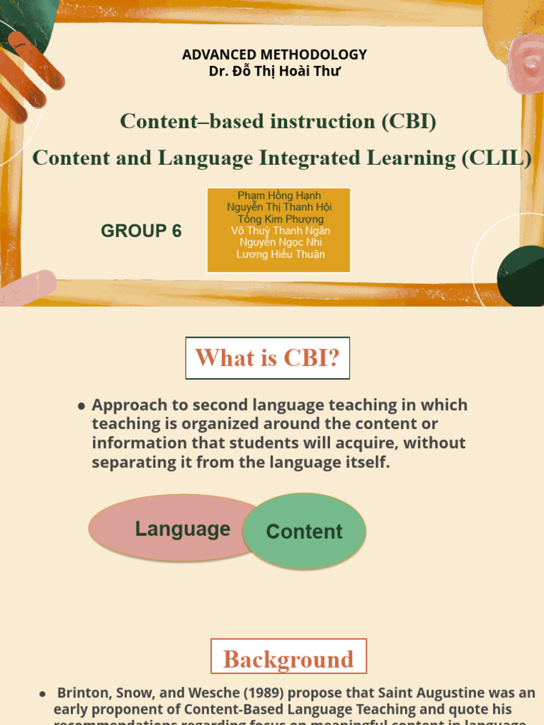 Group 6 - Cbi-Clil - Advanced Methodology | PDF