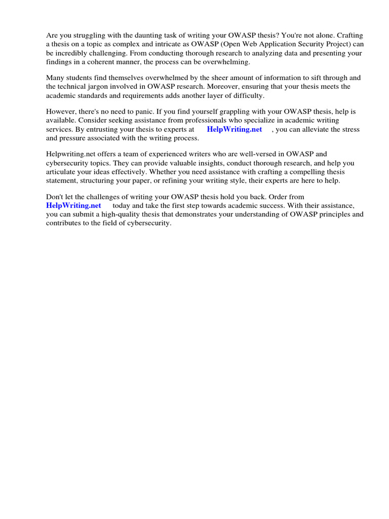 Owasp Thesis | PDF | Security | Computer Security