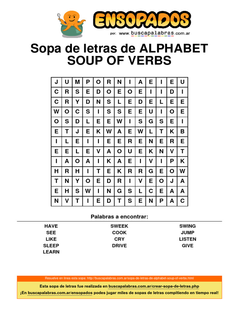 sopa-de-letras-de-alphabet-soup-of-verbs | PDF