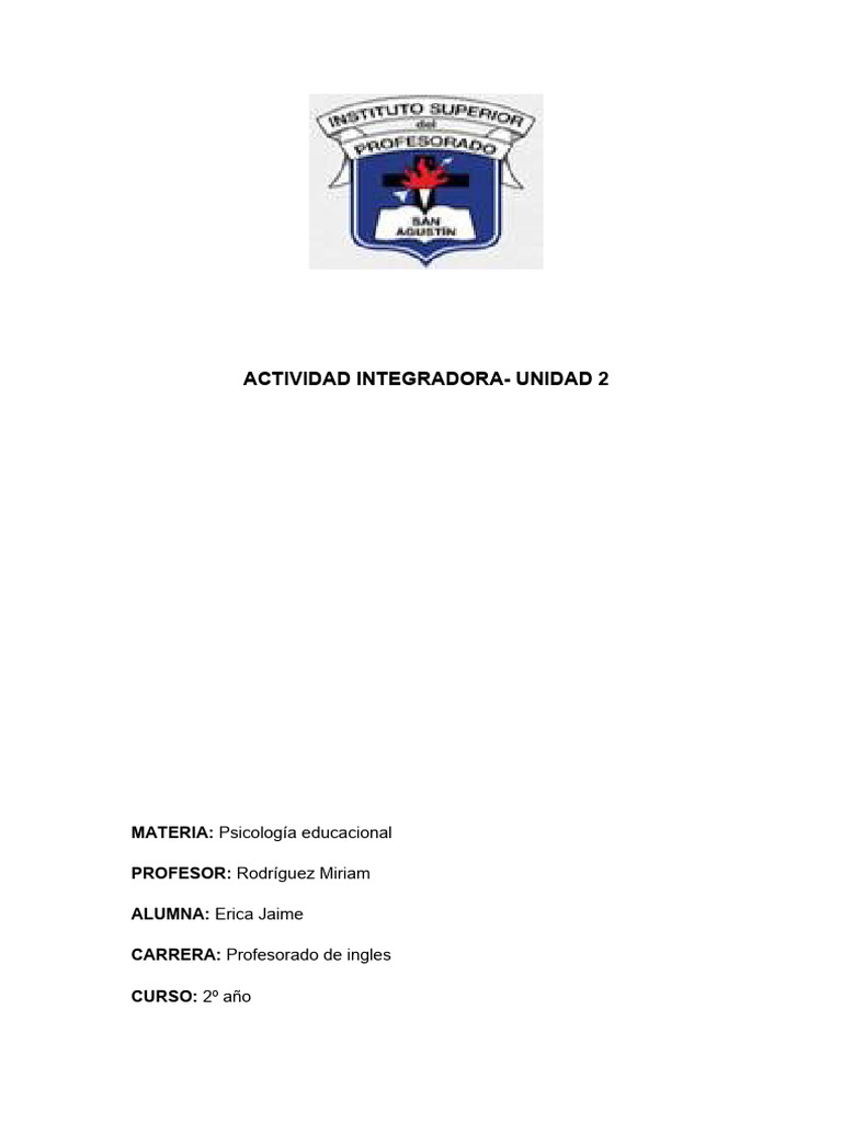 Unidad 2 Erica Jaime | PDF | Aprendizaje | Sicología