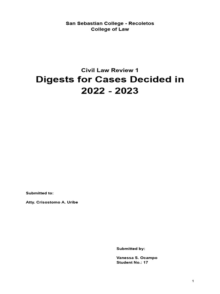 2022-2023 - Civ Law Digests | PDF