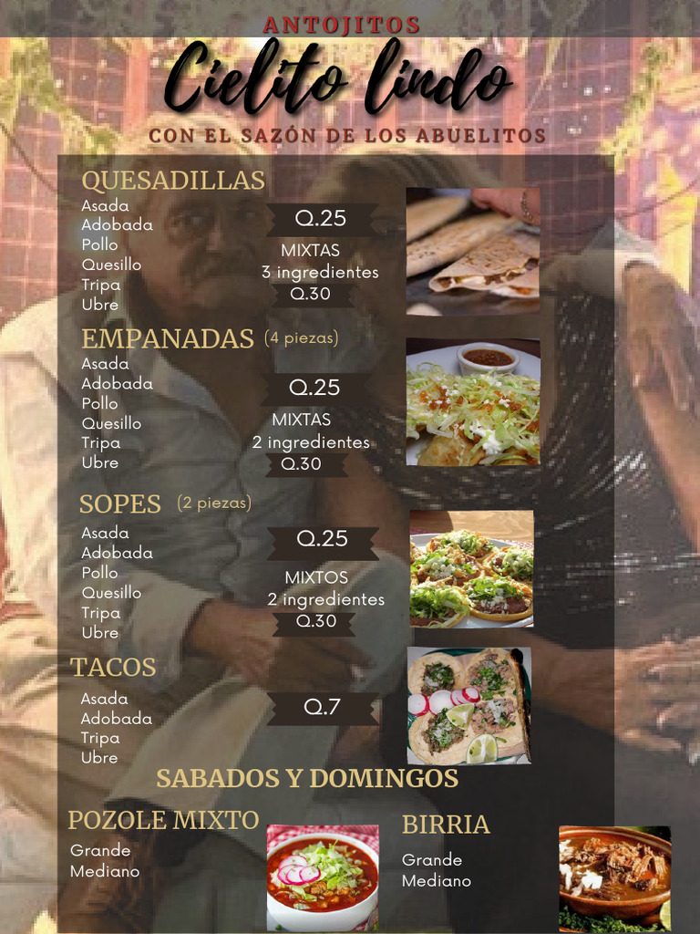 Menú Cielito Lindo | PDF