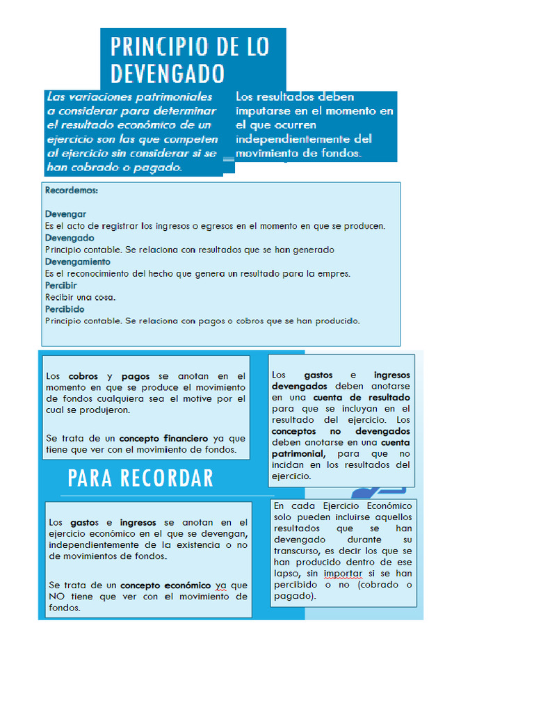 Contabilidad - Principio de Devengado | PDF